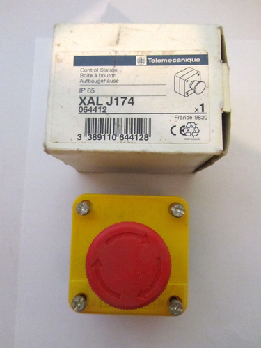 TELEMECANIQUE XAL-J174 CONTROL STATION I NC RED TURN TO RELEASE UNUSED ...