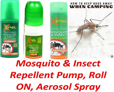 Xpel Mosquito & Insect Repellent Fly Bite Spray Pump Roll ON Tropical ...