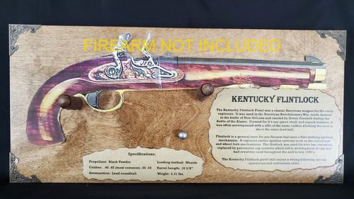 Wall Display Plaque for Kentucky Flintlock Pistol Gun Rack DARK Stain ...