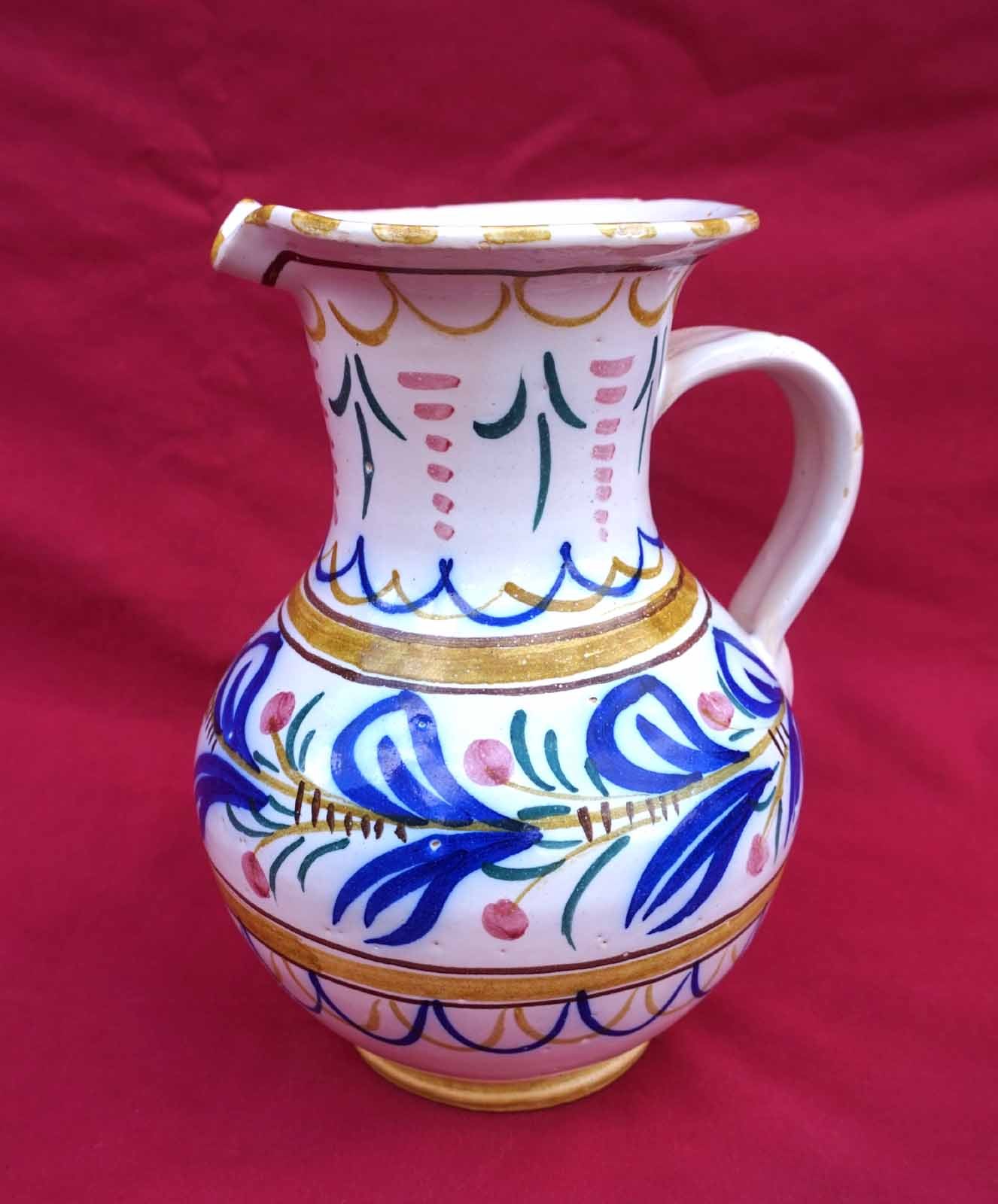French Hand Painted Faience La Hubaudiere Quimper Pitcher 19th Century ...