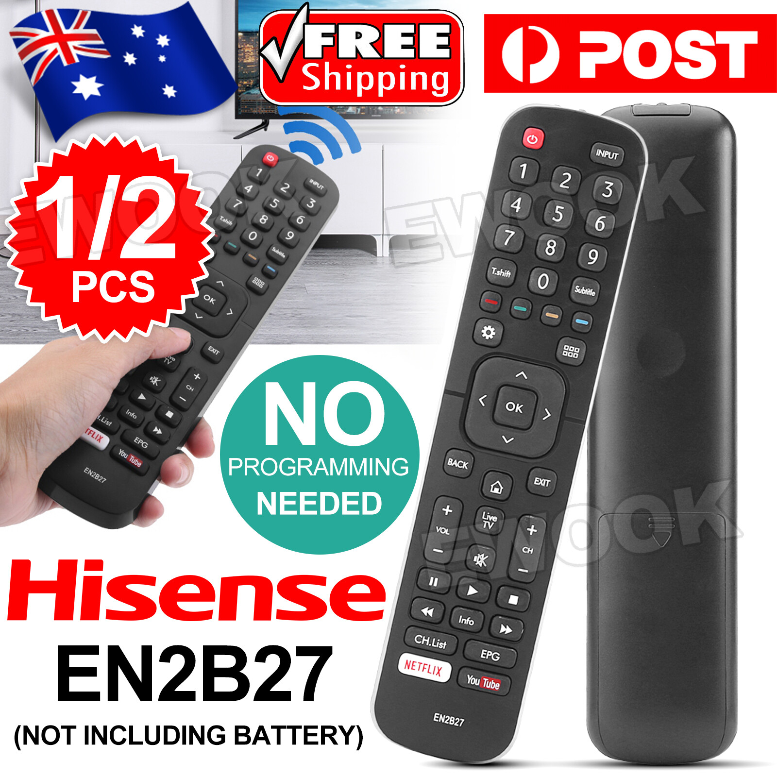 for HISENSE TV Remote Control ORIGINAL EN2B27 OEM EN-2B27 RC3394402/01 ...