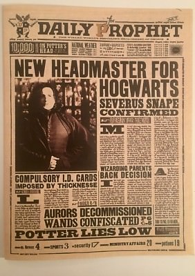 Daily Prophet Severus Snape HARRY POTTER Fans Cover Halloween Party ...