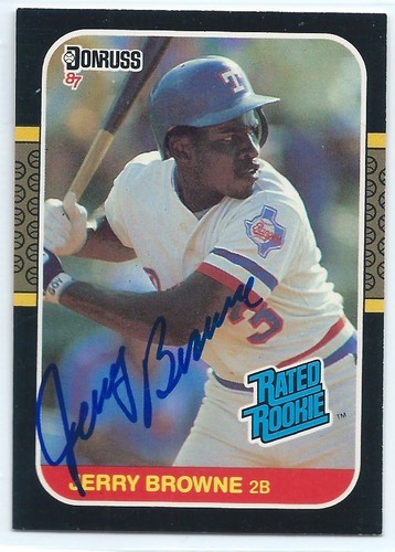 Jerry Browne signed 1987 Donruss baseball rookie Texas Rangers ...