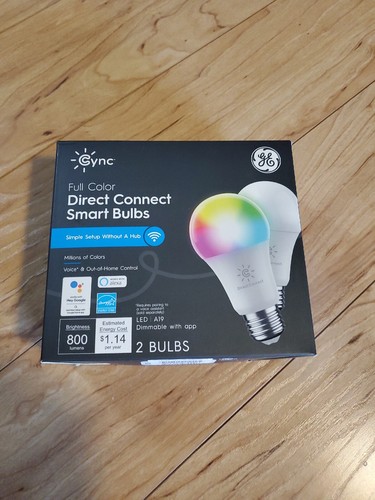 Cync Full Color Direct Connect Dimmable Smart WiFi enabled LED Bulb A19 ...