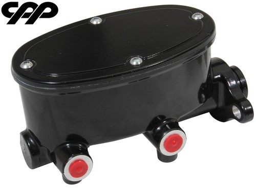 64-72 GTO LEMANS CPP Black Tandem Oval Aluminum Master Cylinder 1 1/8 ...