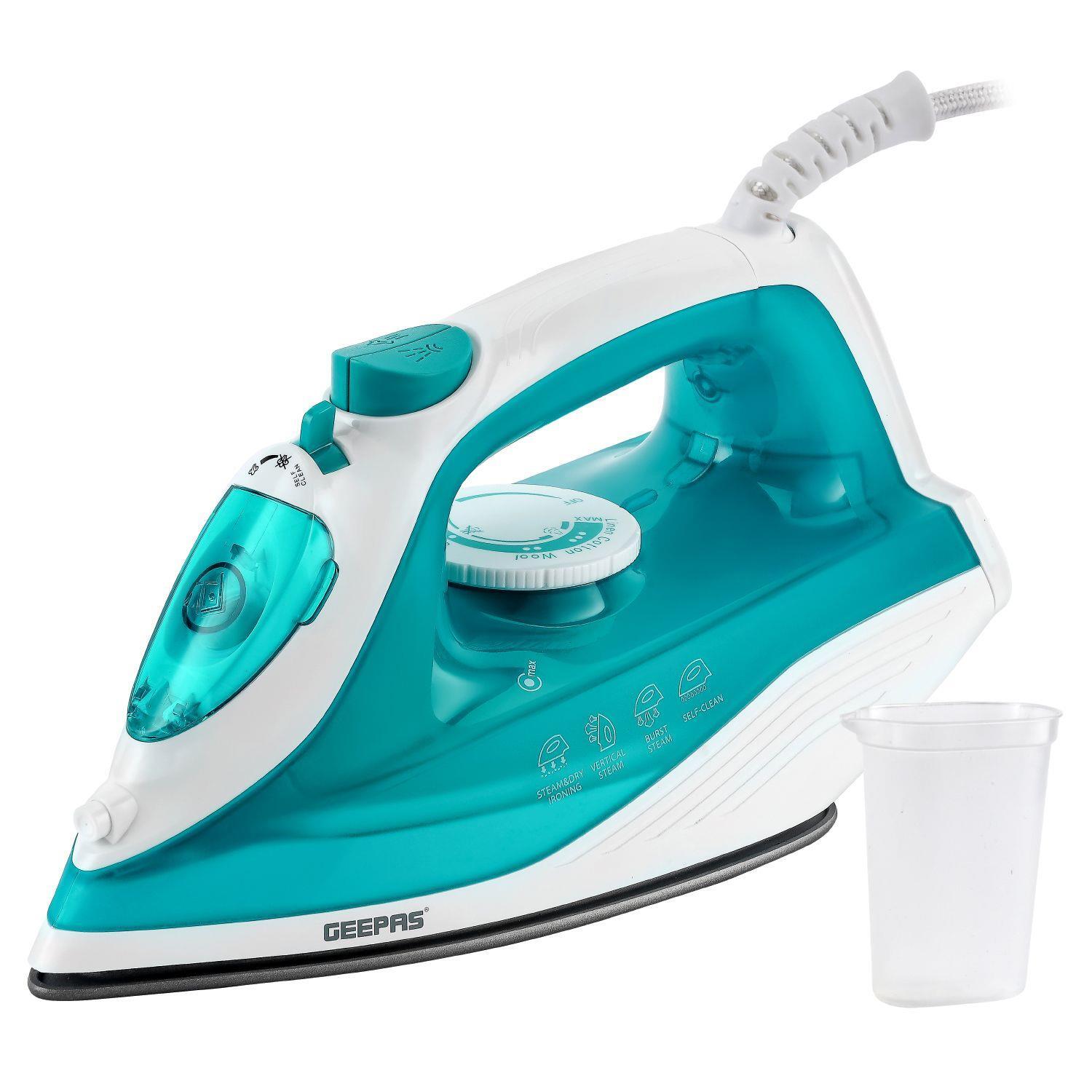 GEEPAS Steam Iron 1750W Non-Stick Soleplate Dry/Steam Iron Adjustable ...