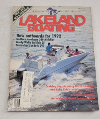 Lakeland Boating February 1992 Great Lakes Boats Outboards Godfrey ...