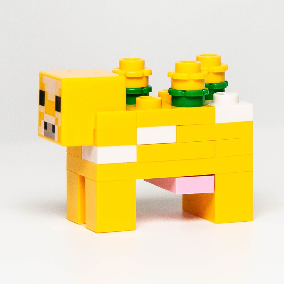 New Lego Minecraft Yellow Cow Moobloom Brick Built Minifigure 21169 ...