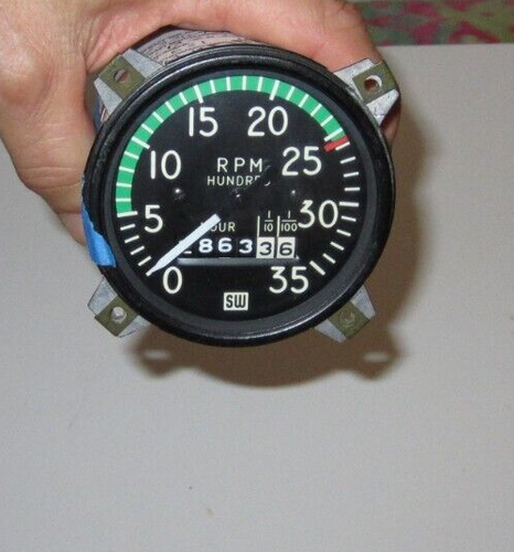 AIRCRAFT INDICATOR STEWART WARNER P/N 550-631 RPM GAUGE AS REMOVED ...