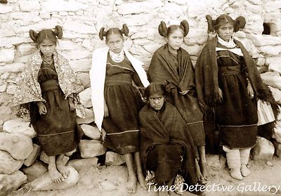 Hopi Indian Girls, Moki Pueblo, Sichomovi, Arizona -c1900- Historic ...