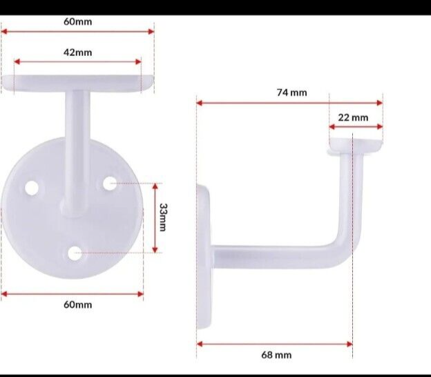 SET of 4 White Handrail Brackets , BanisterBrackets for Stair Banister ...