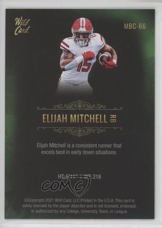 2021 Wild Card MATTE Chase Green Elijah Mitchell #MBC-66 Rookie RC | eBay