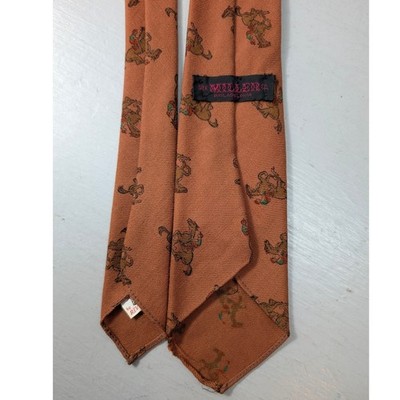 Vintage 80s Sox Miller Tie Mens Wool Hand block Cowboy Western Horse ...