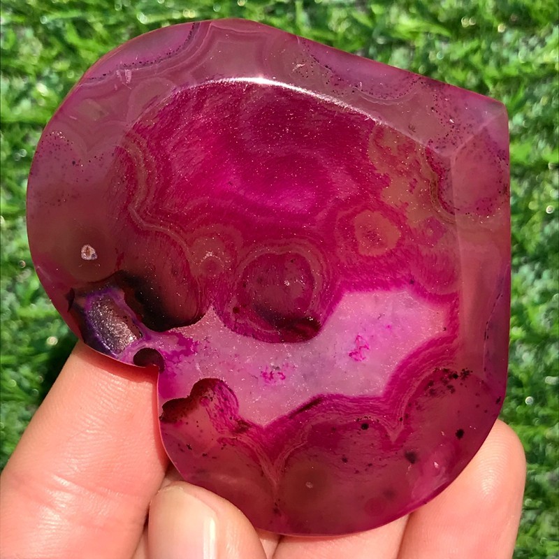 90G Rare Rose Pink stone Geode Heart Crystal Specimen Energy Healing ...