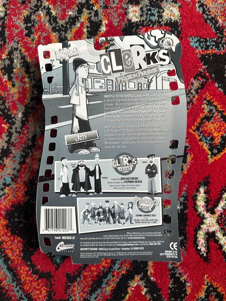Clerks Inaction Figures:Jay,Silent Bob (Signed), Dante, Randal. Limited ...