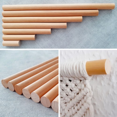 Wooden Craft Dowel Macrame Stick Pole Rod Hardwood Cut to Size Various ...