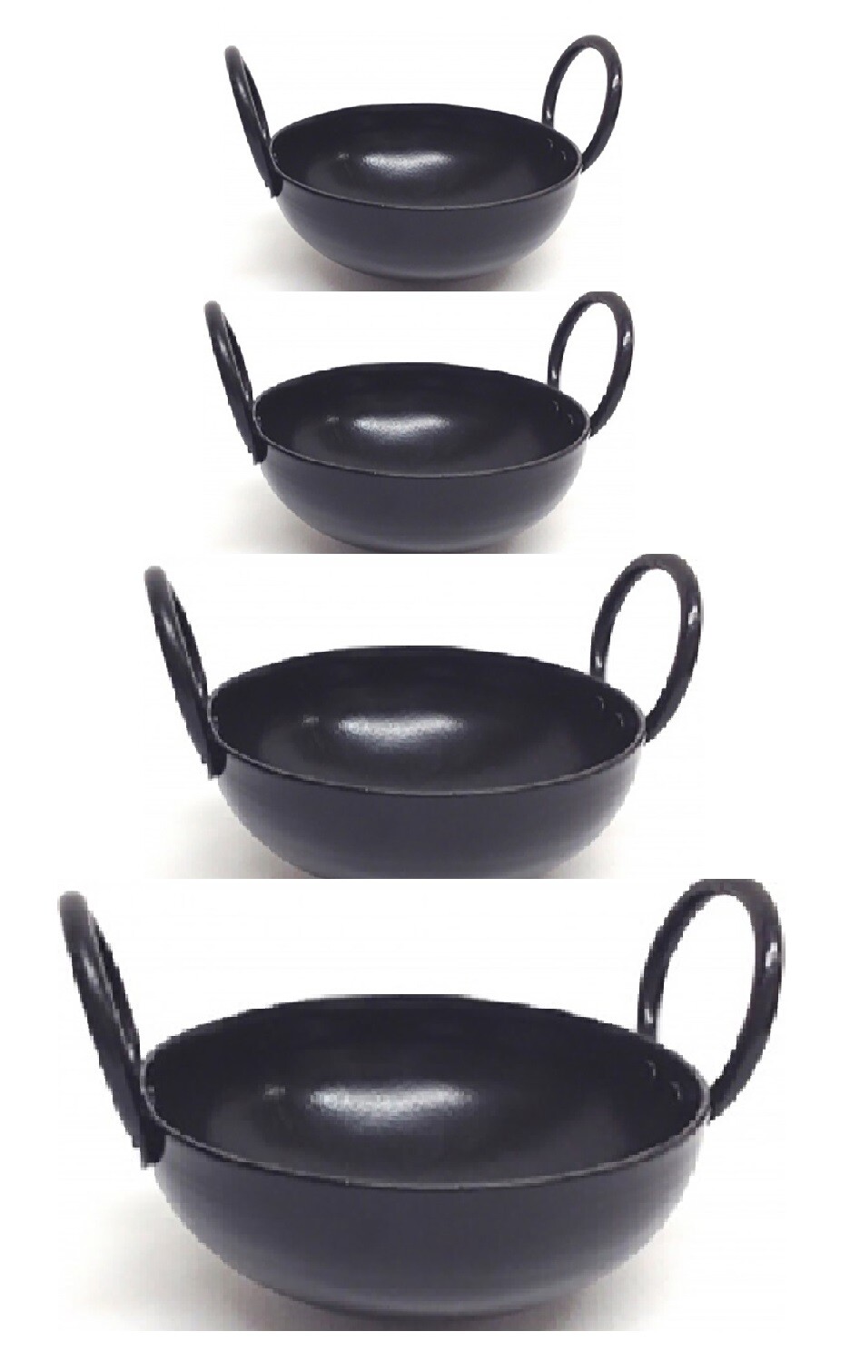 Iron Karahi Kadhai Iron Wok Tawa Heavy Duty Kadhai Flat Base Deep ...