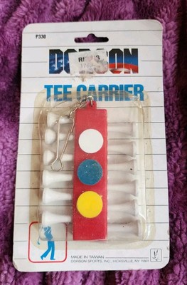 Vintage Dorson Sports Golf Tee Carrier With 12 Wood Tees And 3 Markers ...