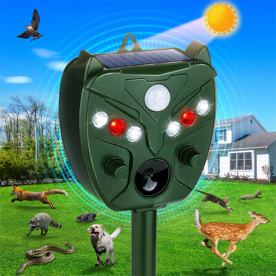 Ultrasonic Cat Dog Fox Pest Motion Sensor Repeller Scarer Deterrent ...