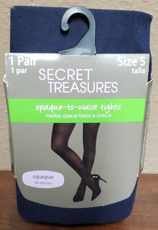 5 Pair Secret Treasures SUPER RARE 60 Denier Opaque-to-Waist Tights ...