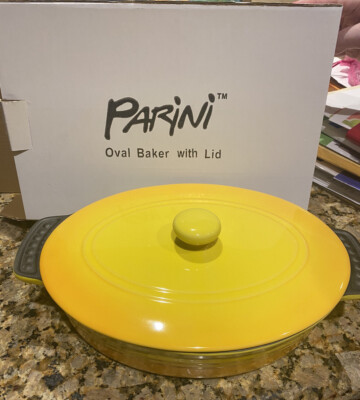 New in box Parini Oval Yellow Gold Baker with Lid | eBay