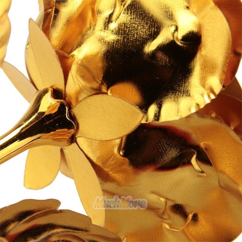 24K Gold Plated Rose Flower Christmas Gift Birthday Romantic Golden ...