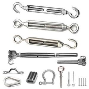 Turnbuckle Screw Pad Hook M5 M6 M8 M10 316 Stainless steel Balustrade ...