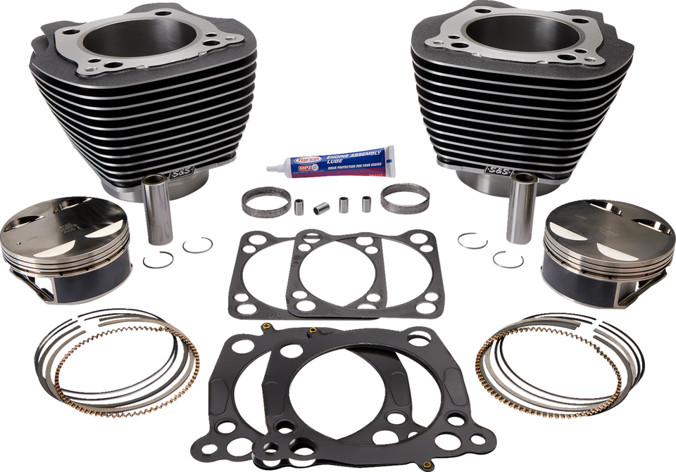 S&S Cycle 128" Big Bore Cylinder Kit M8 Black Granite for Harley ...