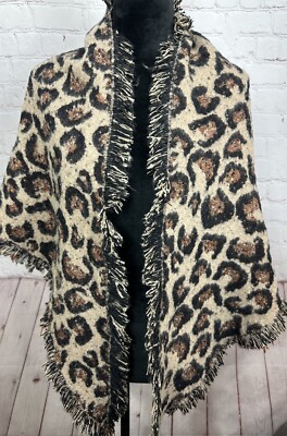 Altar’d State Women’s Shawl Wrap Scarf One Size With Fringe leopard ...
