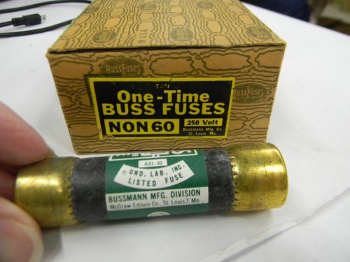 New Lot of 9 Bussmann NON 60 One-Time Fuses 250V D5 | eBay