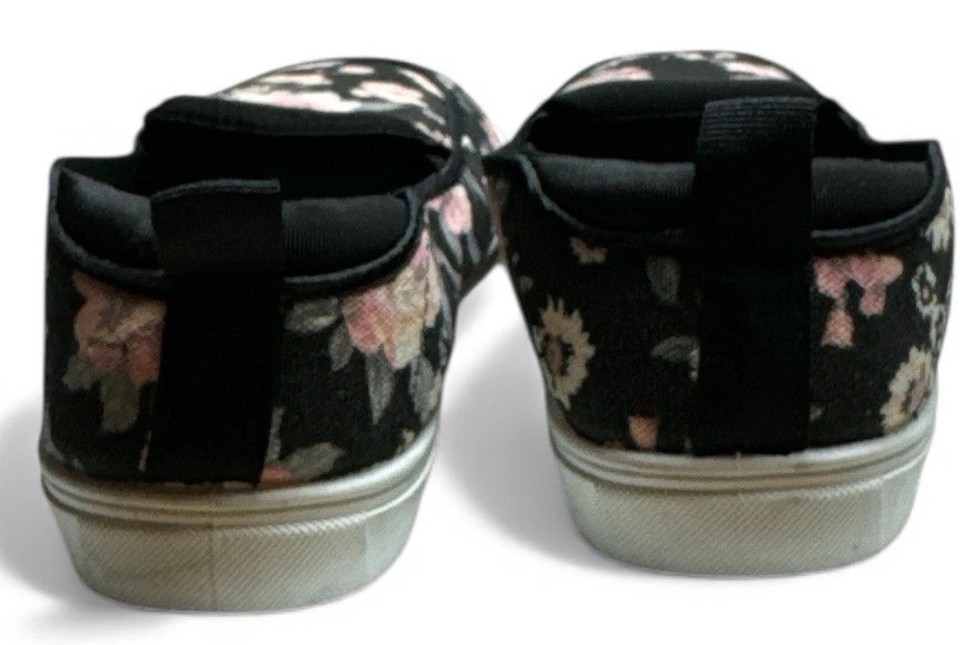 Rocket Dog Womens Canvas Floral Print Loafer Sneaker Black Pink White ...