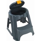 Rimax 2-Step Plastic Step Stool with Top Organizer Compartment in Gray ...