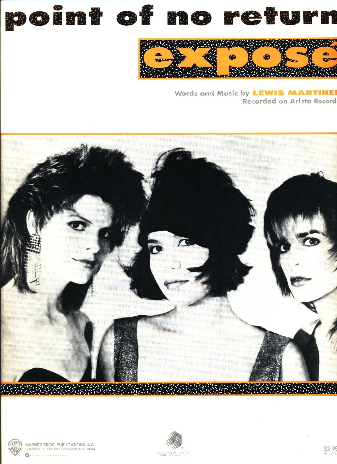 EXPOSE POINT OF NO RETURN SHEET MUSIC PIANO/VOCAL/GUITAR/CHORDS RARE ...