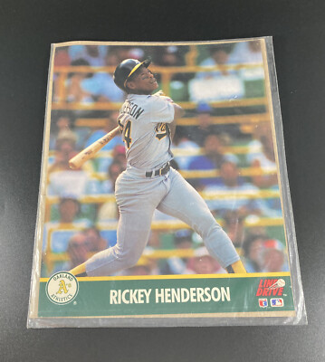 1991 Impel Line Drive 8x10 Action Photo Ricky Henderson Oakland A’s MLB ...