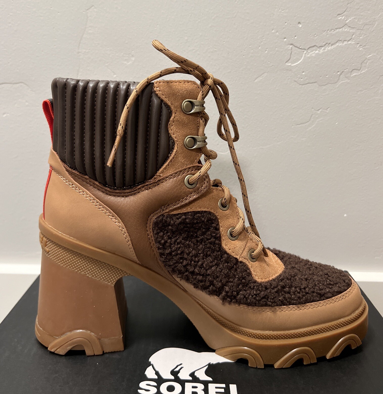 NIB Sundance Catalog Sorel Platform “Brex Heel Cozy Lace Boots” Size 11 ...