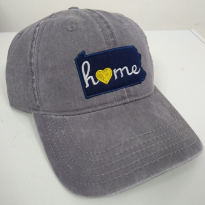 Pennsylvania Home State Denim-look Ball Cap Hat, Gray with logo, New | eBay