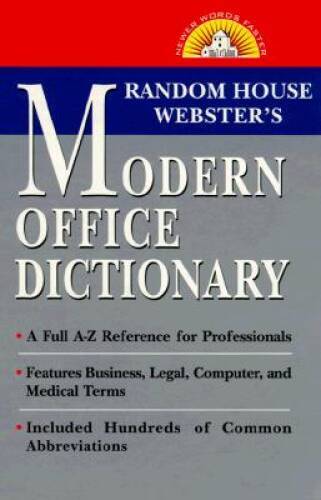Random House Websters Modern Office Dictionary - Hardcover - VERY GOOD ...