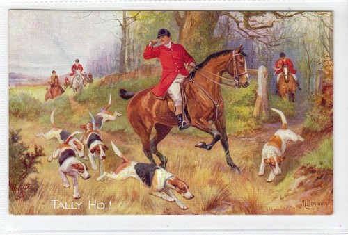 "TALLY HO!": Fox hunting postcard by Norah Drummond (C33969) | eBay