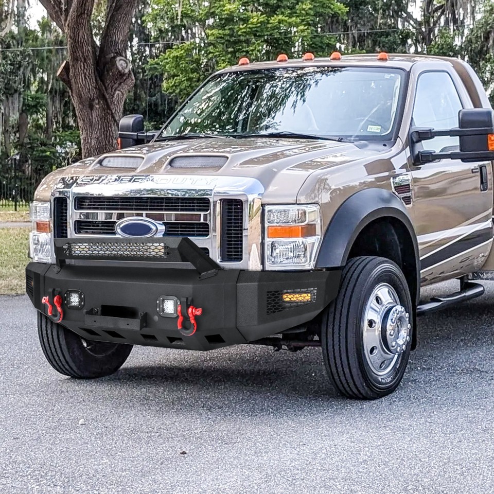 Steel Front Bumper W/Winch Seat and LED Lights For 2008-2010 Ford F250 ...