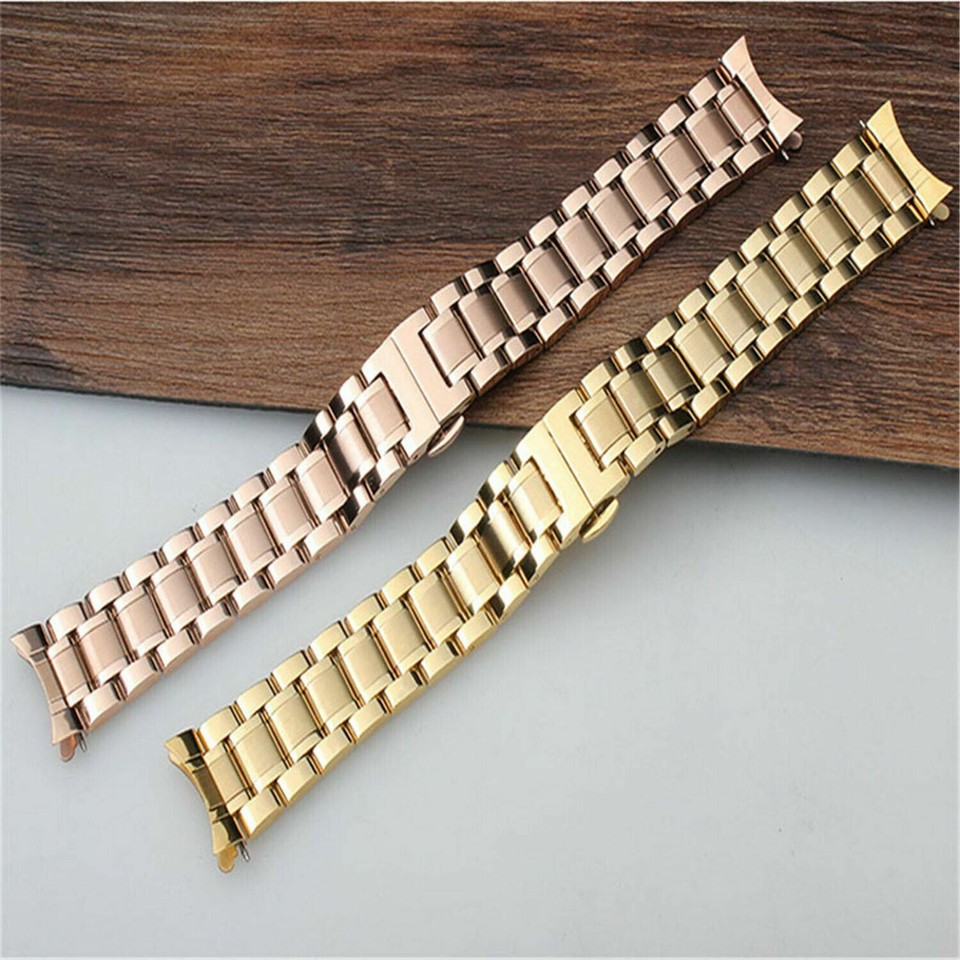 12mm 15 16 17 18 19 20 21 22 23 24mm Curved End Watch Band Stainless ...