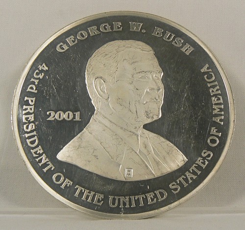 SCARCE 8 oz 2001 HALF POUND INAUGURAL SILVER PROOF GEORGE BUSH | eBay