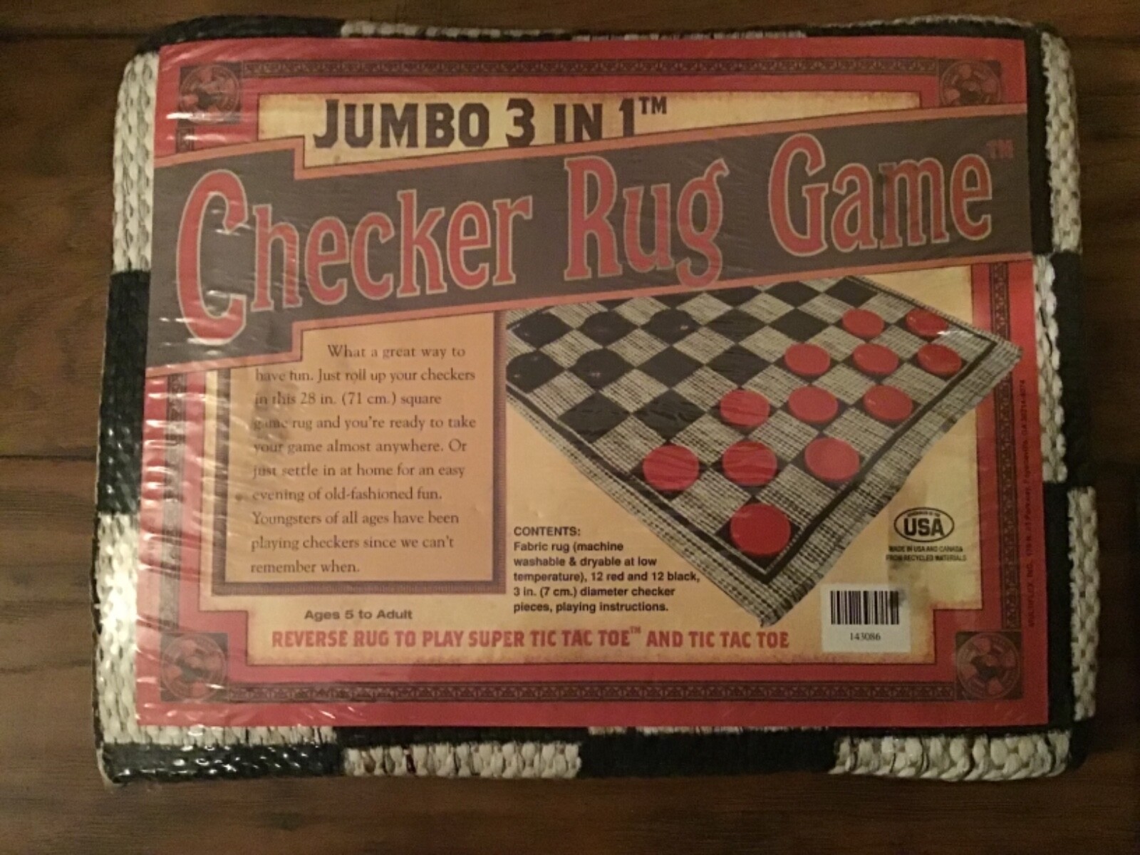 NEW Jumbo 3 in 1 Checker Rug Game | eBay