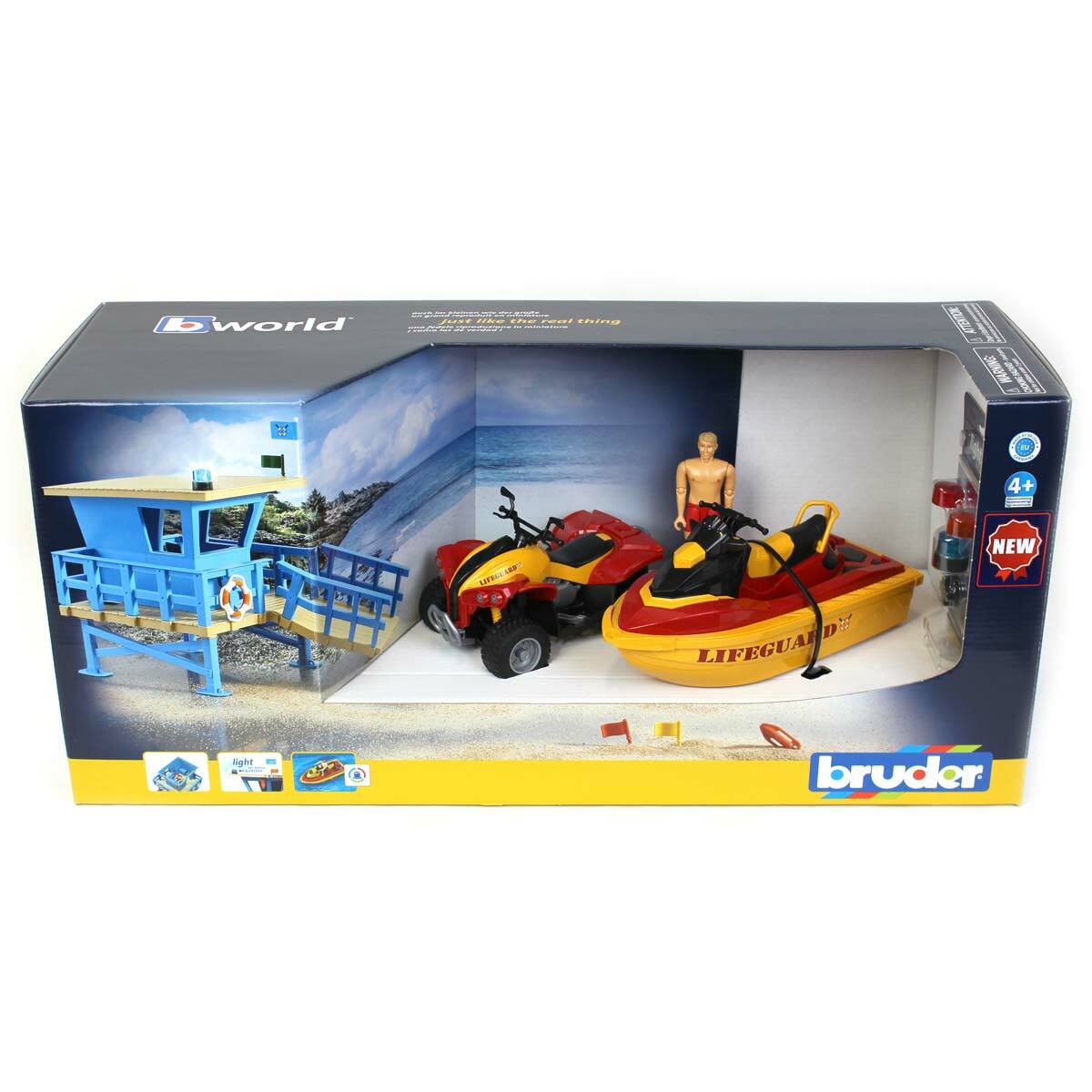 1/16 Bworld Life Guard Station with Quad and Personal Water Craft ...