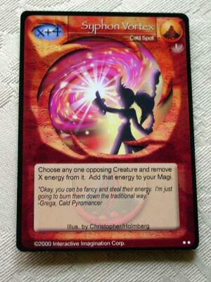 Magi Nation Cald Spell : Syphon Vortex - Uncommon card (1st Edition ...