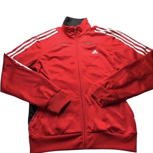Adidas Red Track Jacket Men’s Retro 90s Small Full Zip Sportswear Long ...