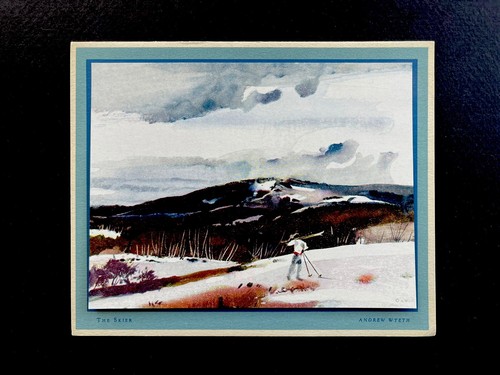 Vintage AAG Xmas Greeting Card By Andrew Wyeth "The Skier" | eBay