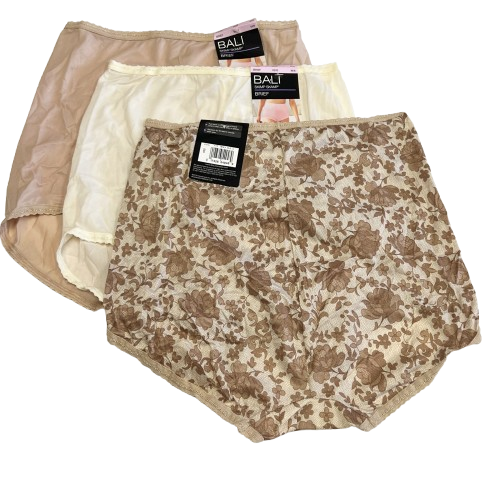 3 Bali Skimp Skamp Brief Panty M 6 Full Coverage Nylon Panties NWT 2633 ...