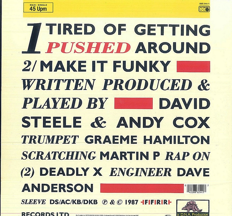 2 Men a Drum Machine & a Trumpet ‎– Tired of Getting Pushed Around | eBay