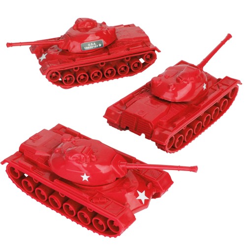 TimMee Processed Plastic M48 Patton 3pc Tank Tim Mee Army Men RED ...