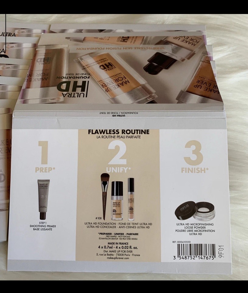 15x MAKE UP FOR EVER Ultra HD Foundation Sample Card Shades Y225 Y335 ...